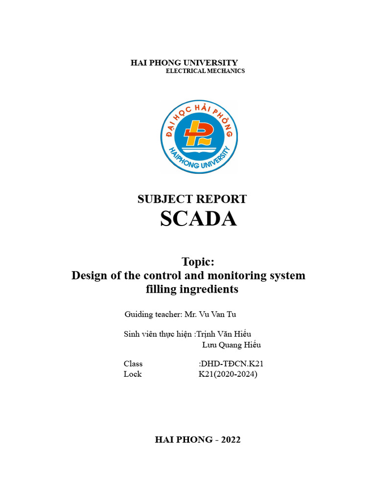 SCADA major project | PDF | Programmable Logic Controller | User Interface
