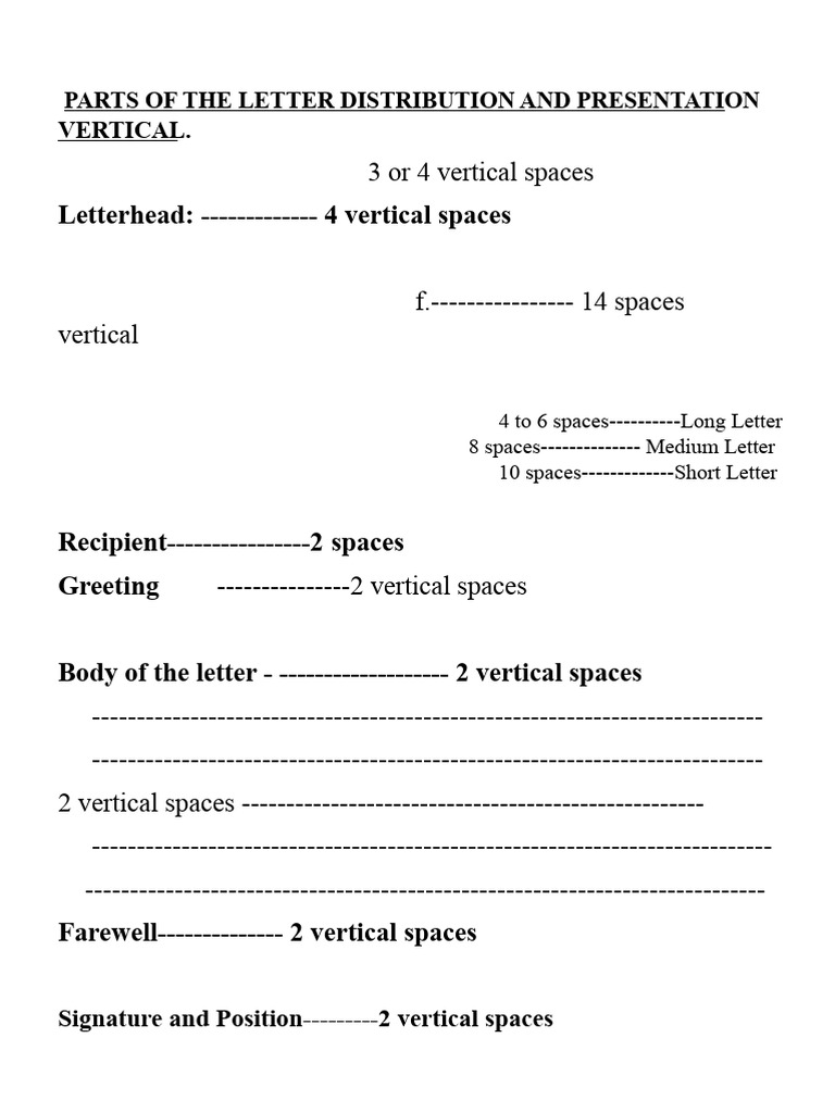 Parts of The Letter Distribution and Vertical Presentation - Typing ...