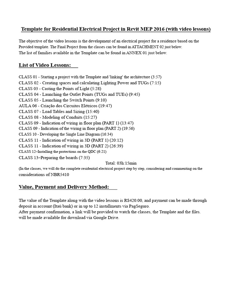 Revit MEP 2016 Electrical Project Template | PDF | Electrical Wiring ...