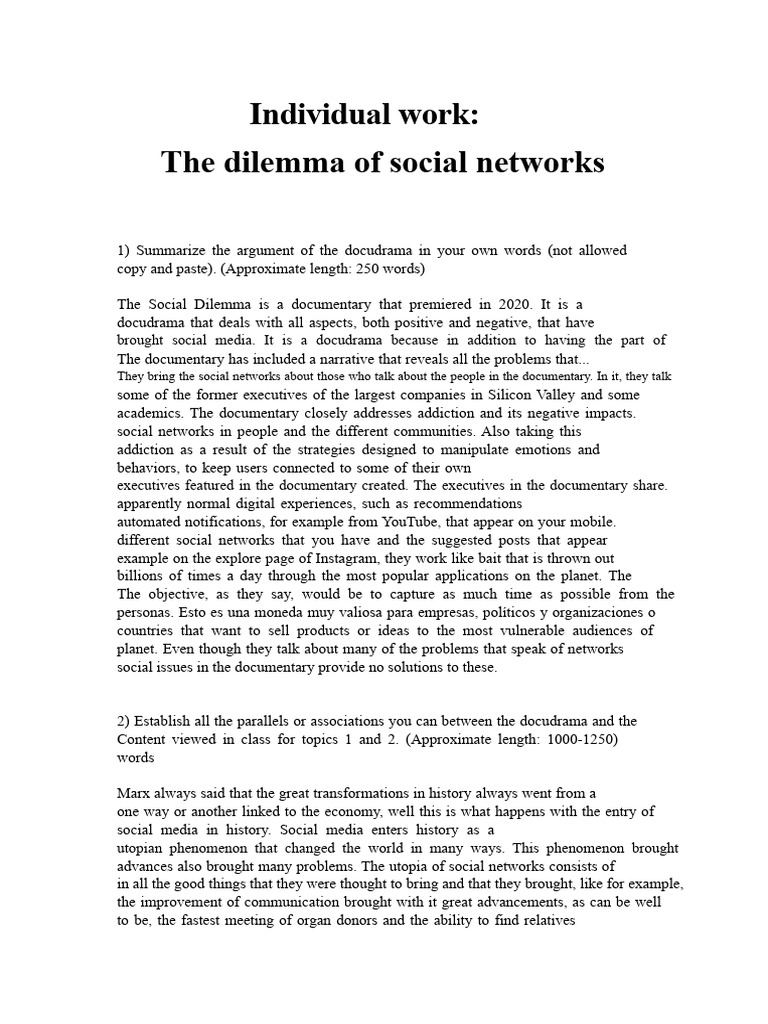 The Social Media Dilemma - Activity | PDF | Social Media | Popular ...
