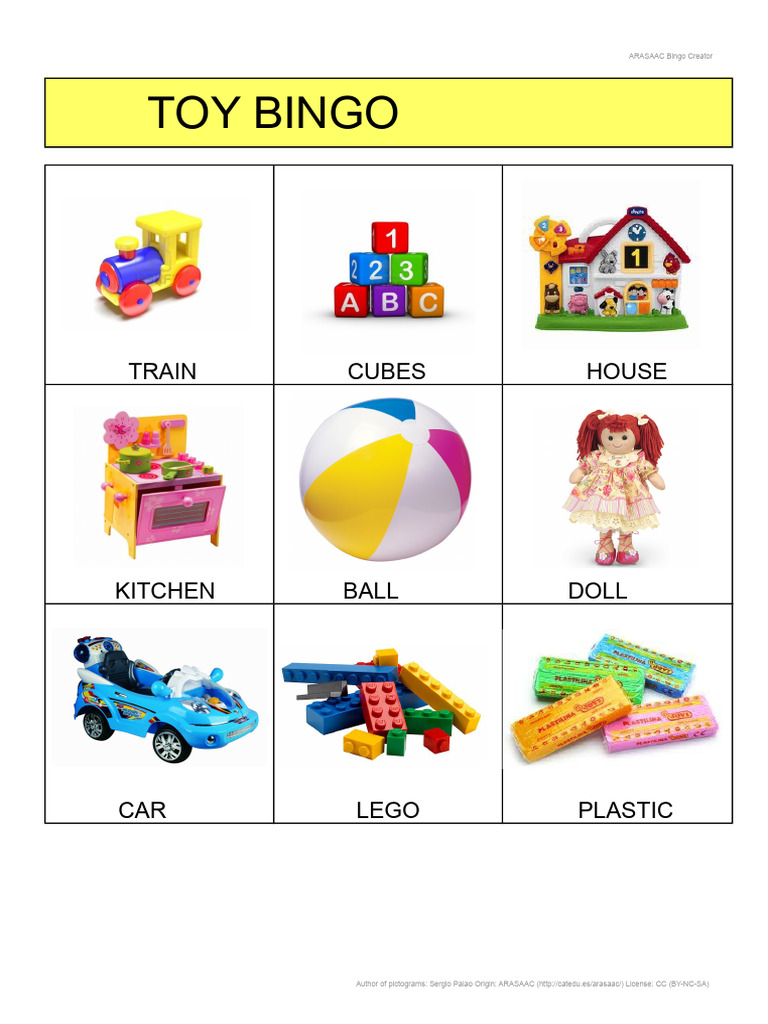 Toy Bingo With Images | PDF