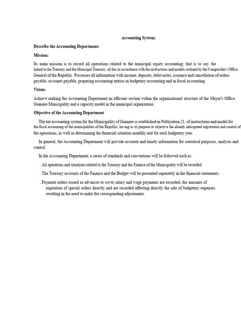 Example of the Accounting System of the Municipality of Guanare | PDF ...