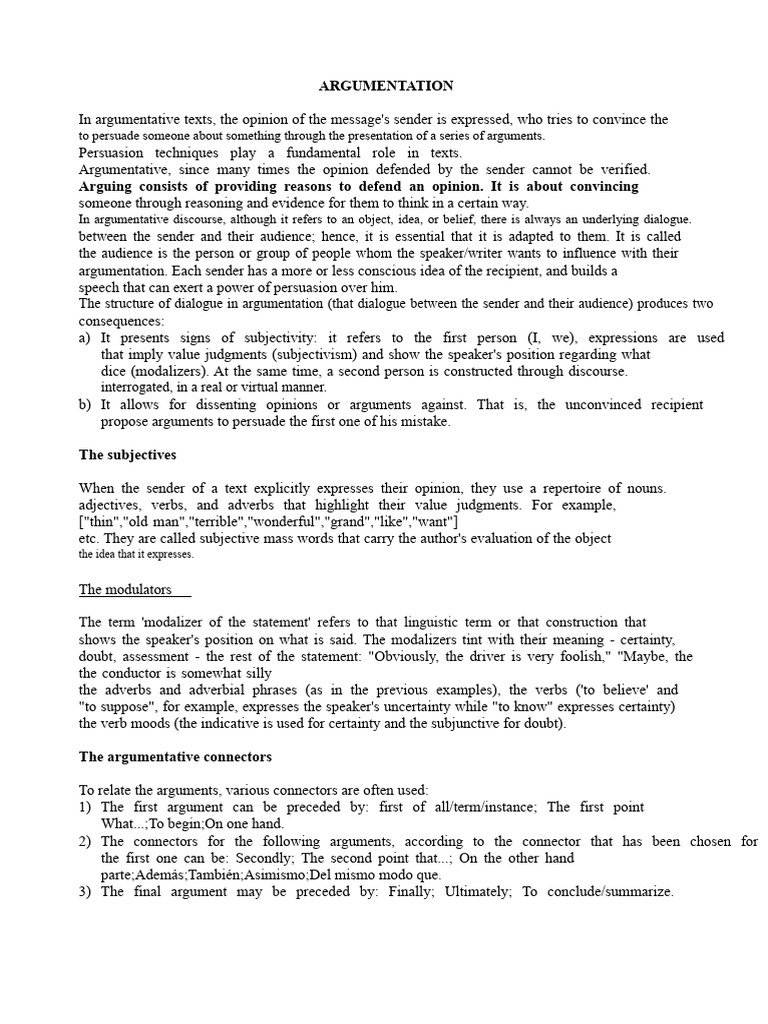 Argumentation. Theoretical Framework | PDF | Rhetoric | Public Speaking