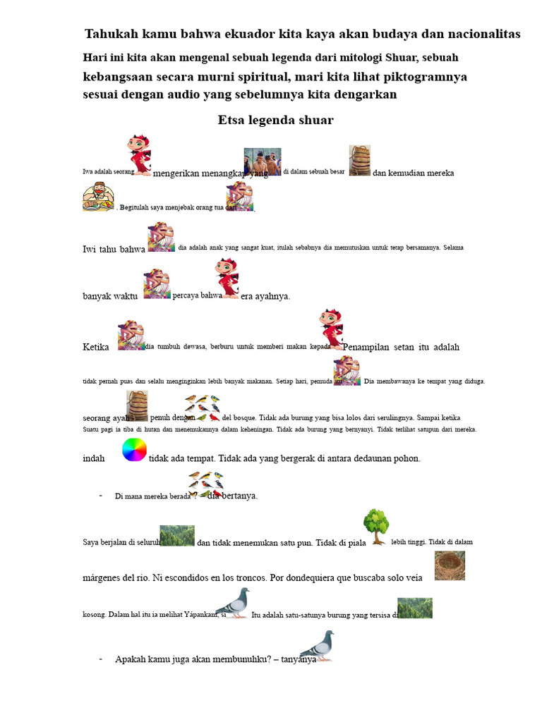 Etsa legenda shuar.docx pigtograma | PDF