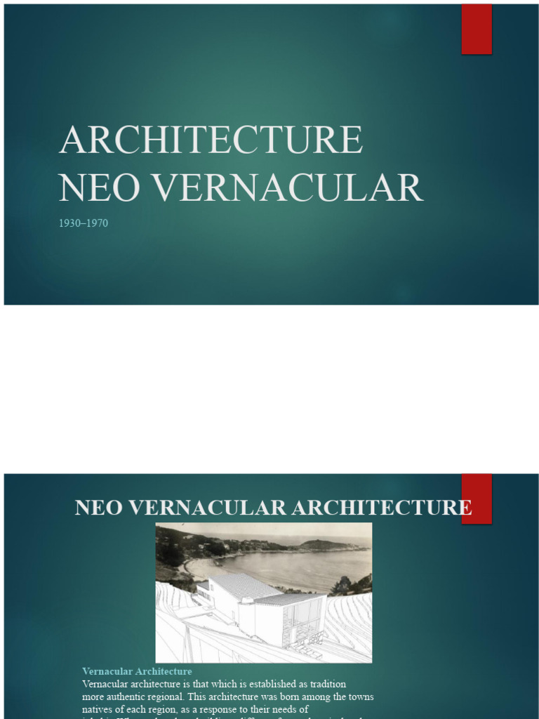 Neo Vernacular Architecture Overview | PDF | Architectural Design ...