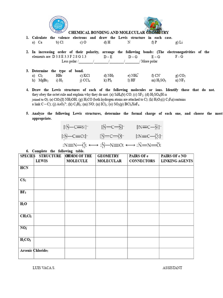 Lewis Structure and Molecular Geometry | PDF