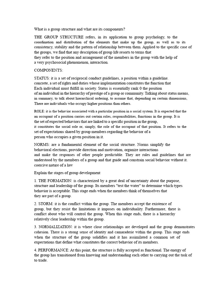 Understanding Group Structure Components | PDF | Hierarchy ...