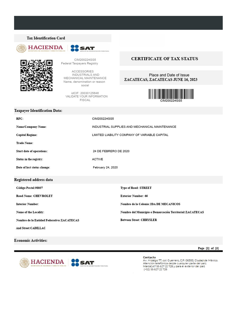 Tax Identification Certificate Details | PDF | Taxes | Payments