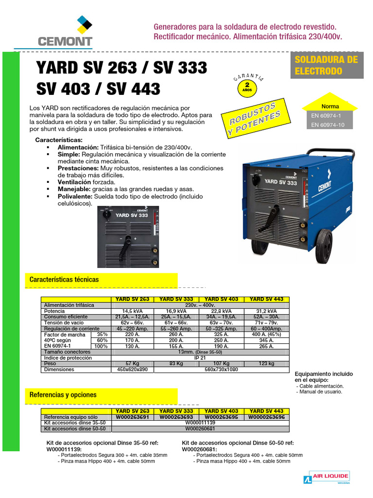 Cemont Mma YARD SV Esp | PDF | Electricidad | Ingenieria Eléctrica