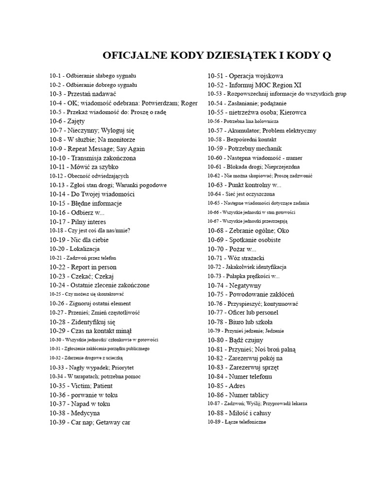 Oficjalne Kody Dziesiętne Recon | PDF