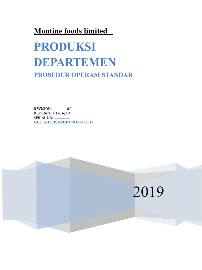 Prosedur Operasi Standar Produksi MFL | PDF