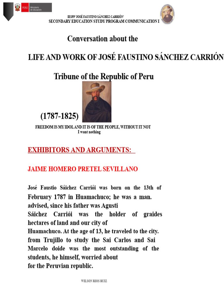 José Faustino Sánchez Carrión | PDF | Peru | Government