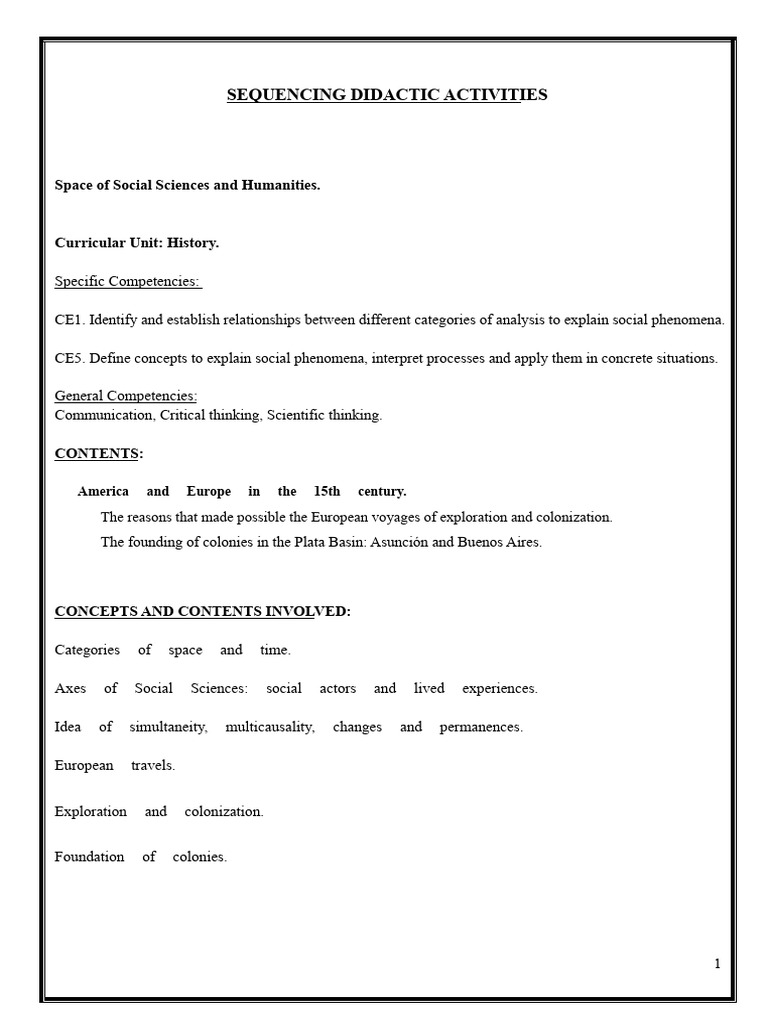 Didactic Activities on 15th Century Colonization | PDF | Spanish ...
