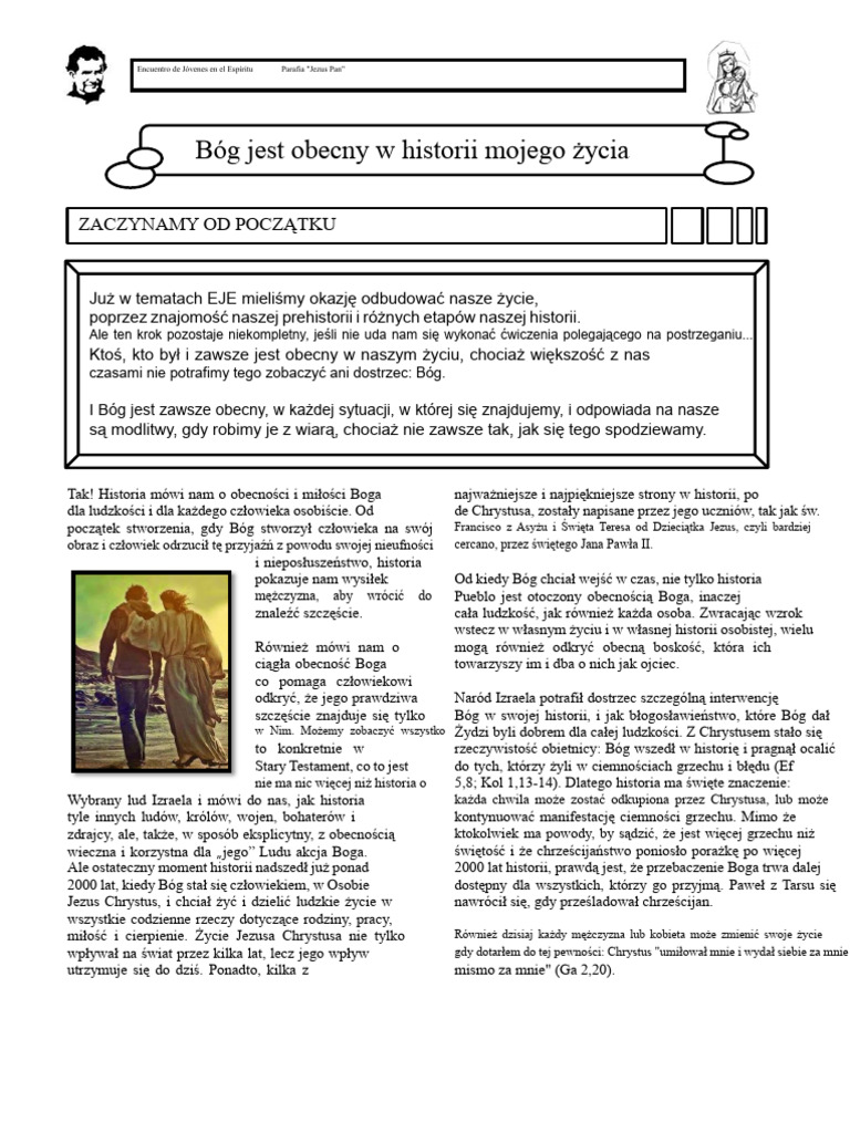 Karta Pracy Bóg W Mojej Historii | PDF