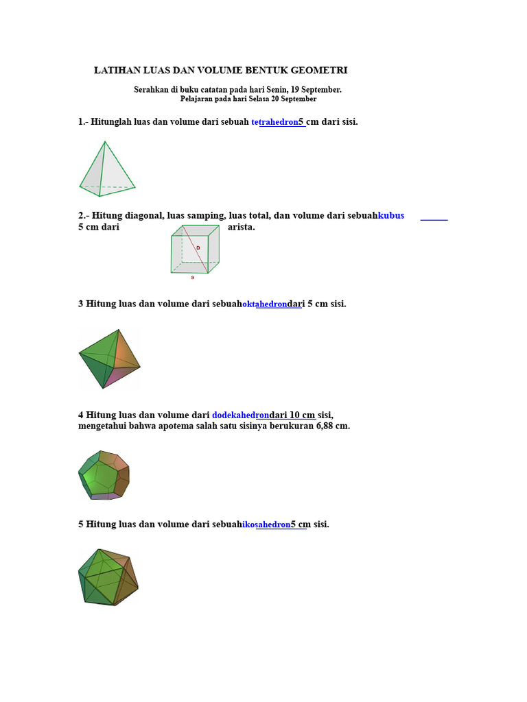 Luas dan Volume Bentuk Geometri | PDF