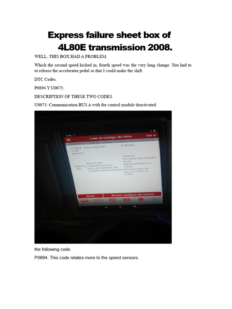 4L80E Transmission Issues & DTC Codes | PDF | Computer Engineering ...