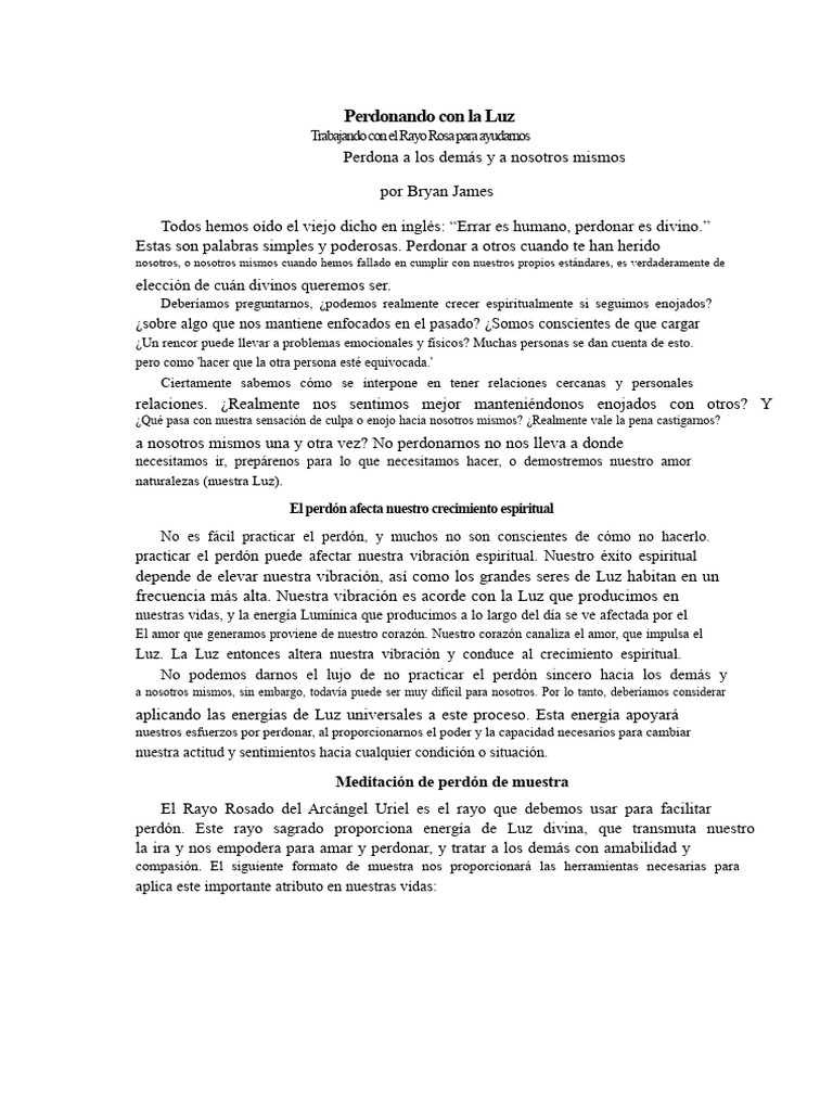 Perdonando Con La Luz | PDF | Amor | Perdón