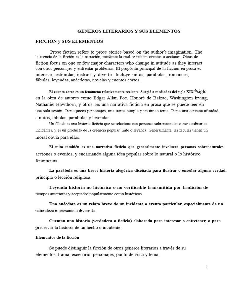 Elementos de La Ficción | PDF | Escritores | Narración
