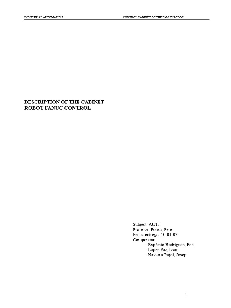 FANUC Robot Control Cabinet Overview | PDF | Power Supply | Input/Output