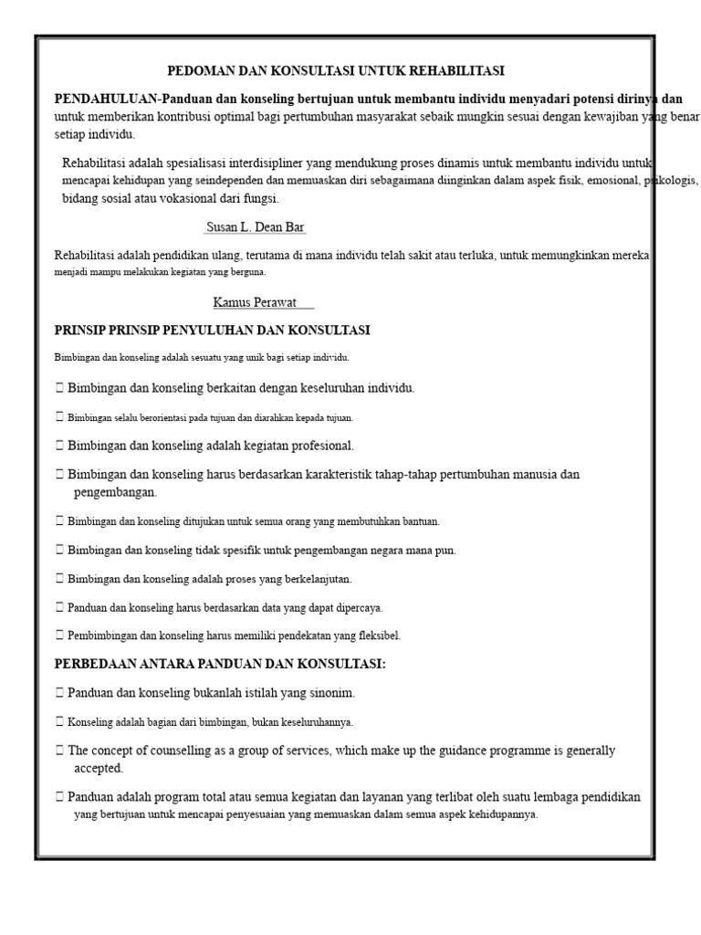 Panduan dan Konseling untuk Rehabilitasi | PDF