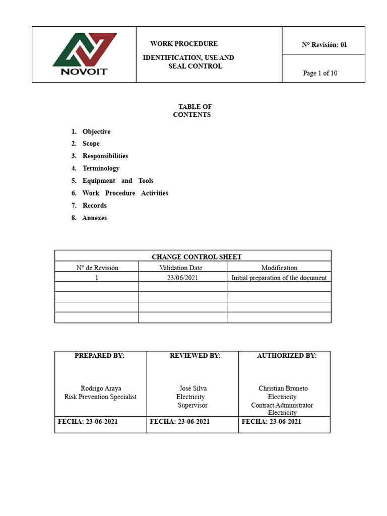 PTS Instruction Manual For Identification, Use, and Control of Seals ...