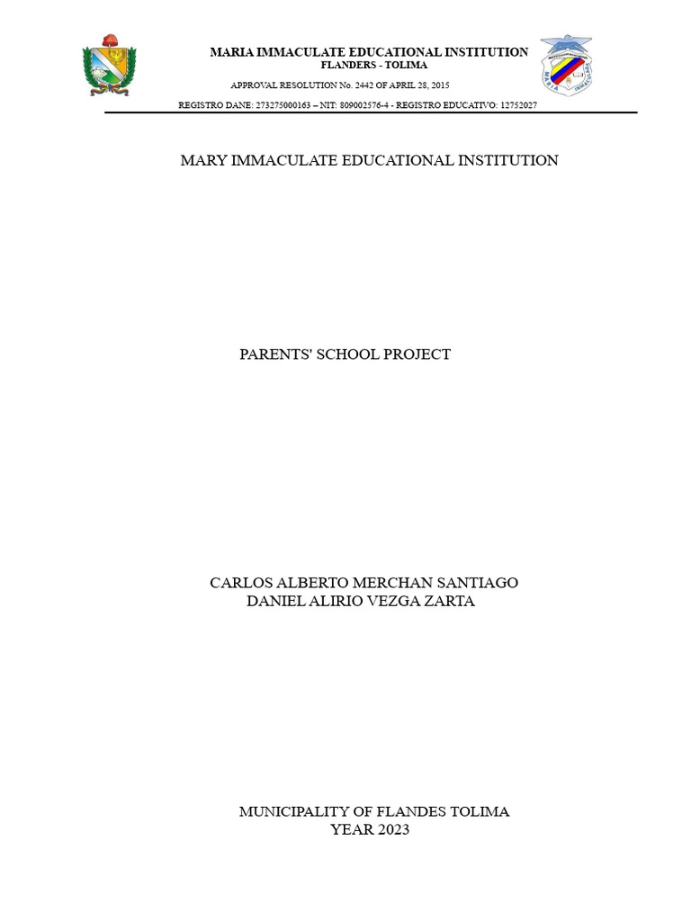 Parents' School Project Overview 2023 | PDF | Anger | Learning