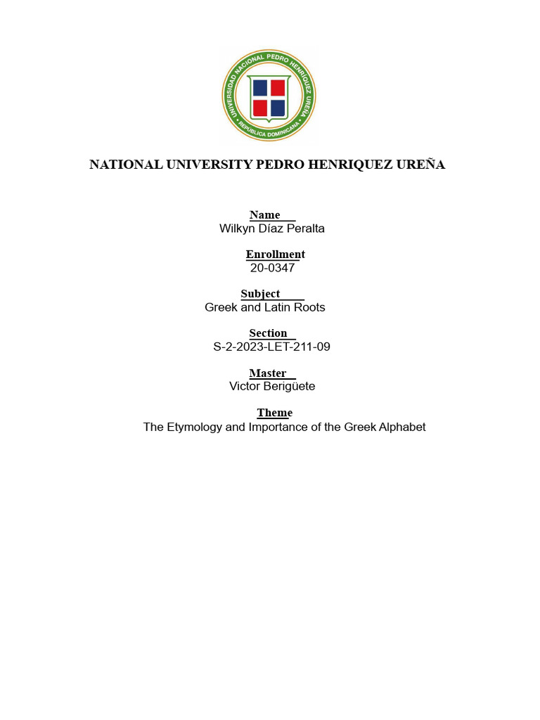 Etymology and Significance of Greek Alphabet | PDF | Greek Alphabet | Word