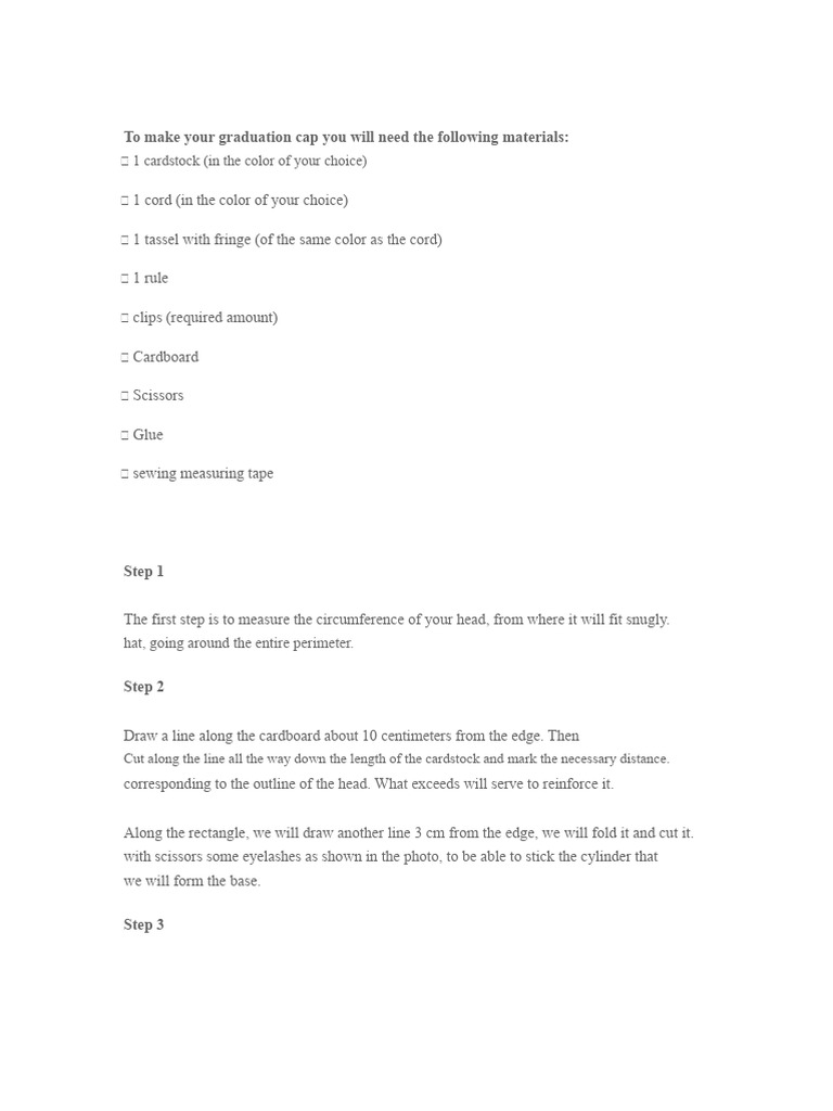 DIY Graduation Cap Instructions | PDF
