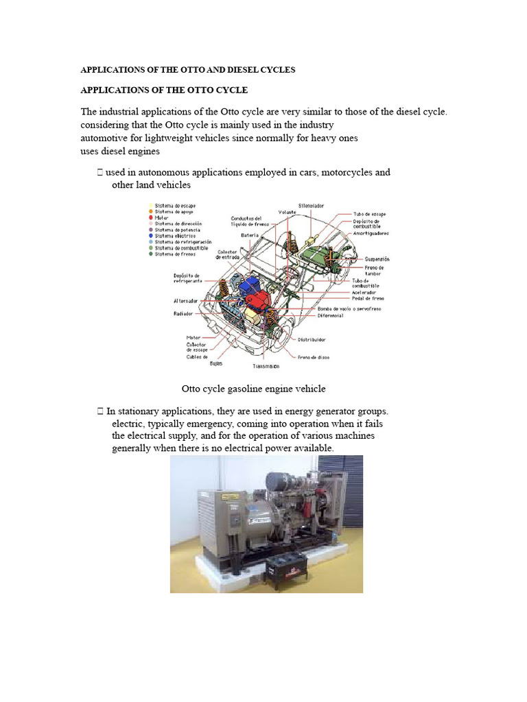 Applications of The Otto and Diesel Cycles | PDF | Diesel Engine | Engines