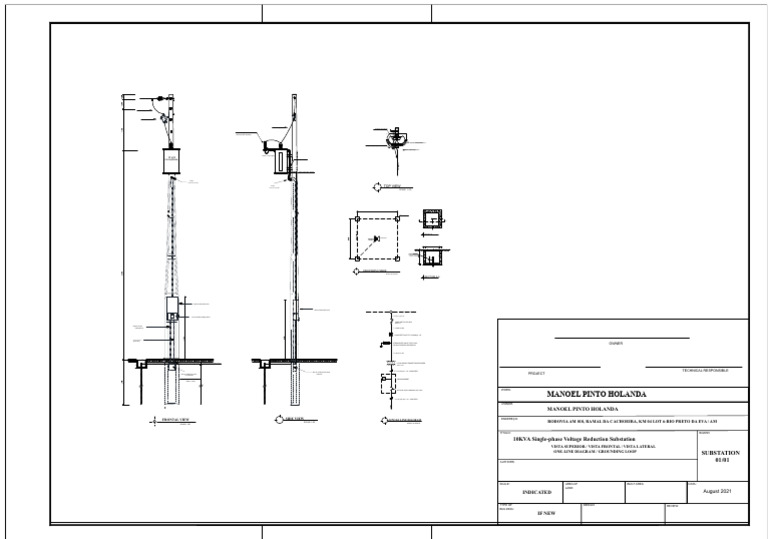 Substation Drawing of 10kva-A3 | PDF | Transformer | Electrical Engineering