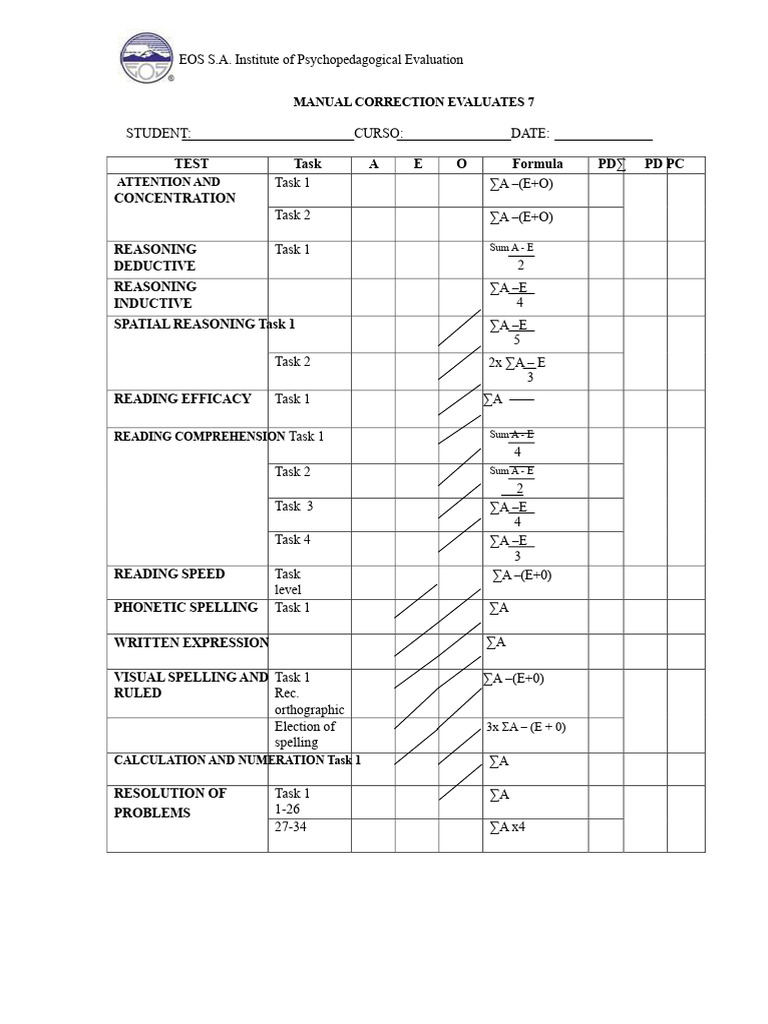 Correction Without Kid EVALUATE 7 OK | PDF