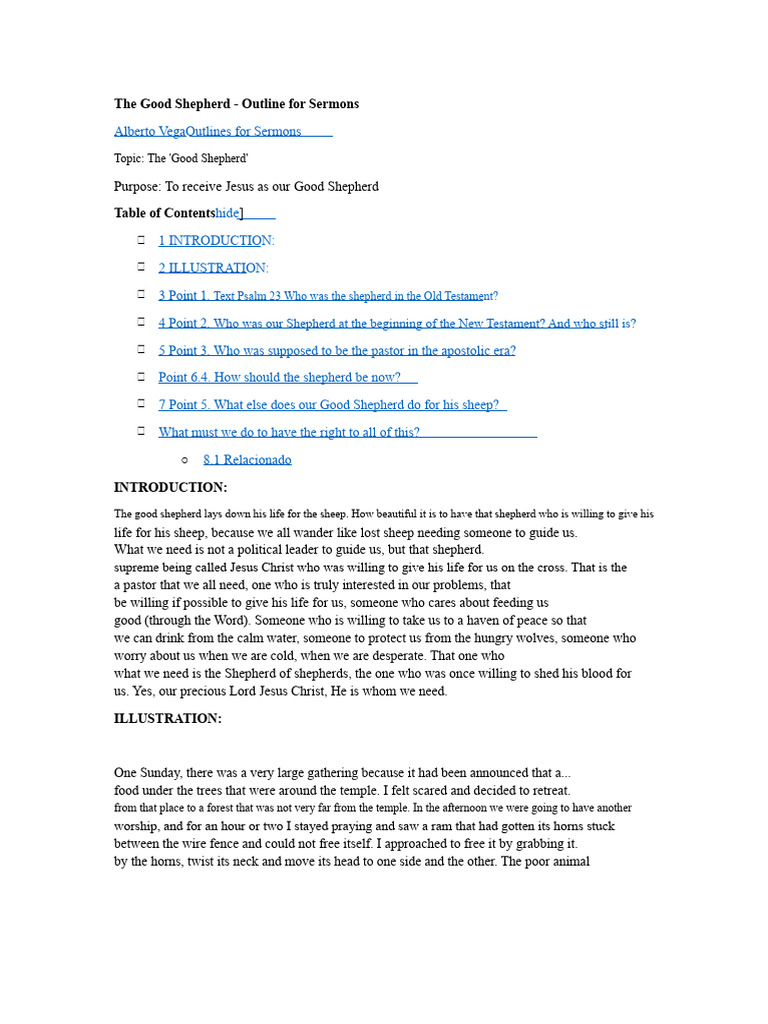 The Good Shepherd - Sermon | PDF | Shepherd | Jesus