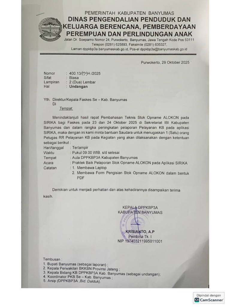 Undangan Stok Opname ALOKON | PDF