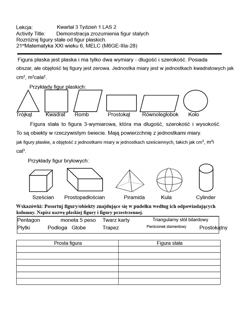 Kwartal 3 - Tydzień 2 I 3 Las | PDF
