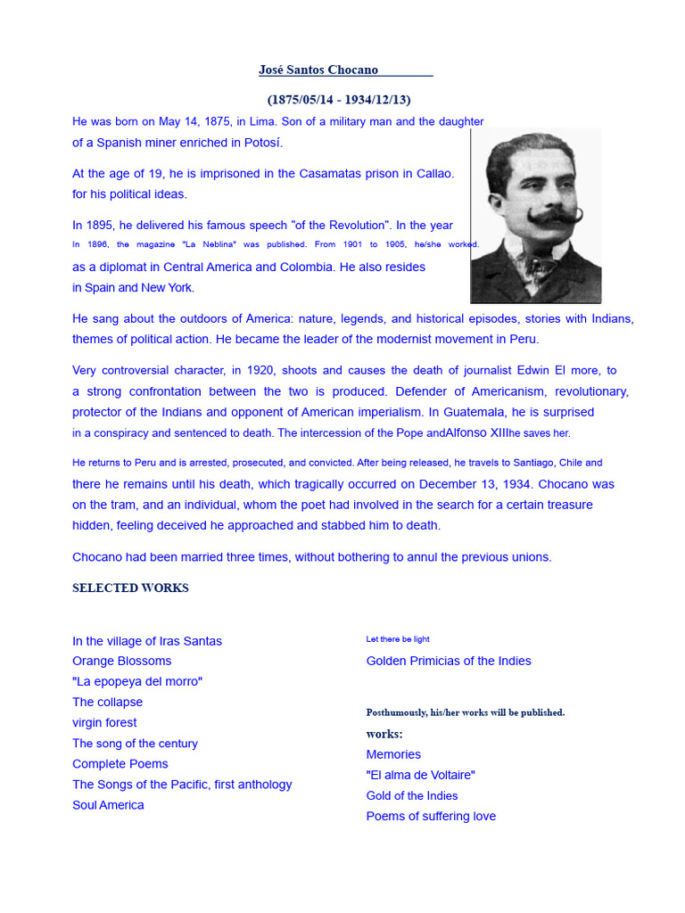 José Santos Chocano | PDF