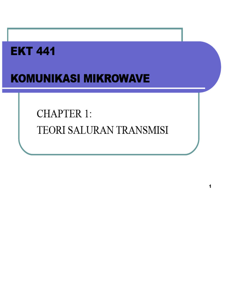 Teori Saluran Transmisi Gelombang Mikro | PDF
