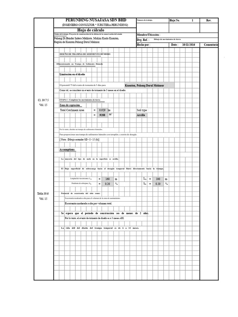 Cálculo de Escp | PDF | Tecnología Ambiental | Cuerpos de agua