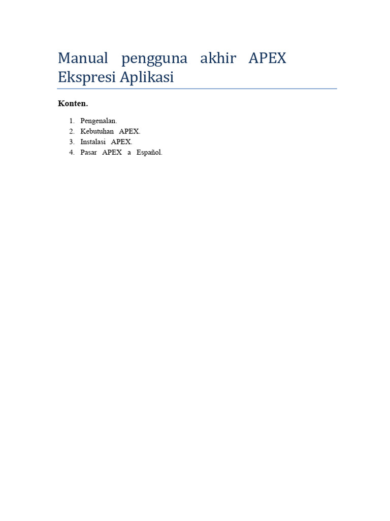 Panduan Instalasi dan Penggunaan APEX | PDF