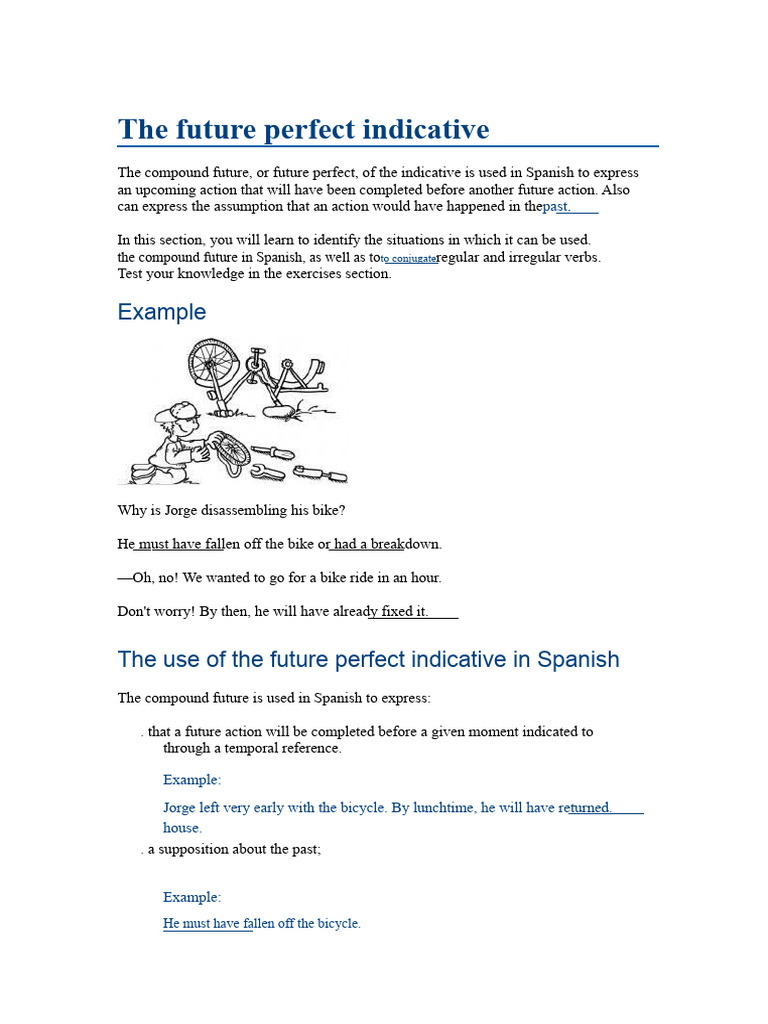 The future perfect indicative | PDF | Grammatical Tense | Verb