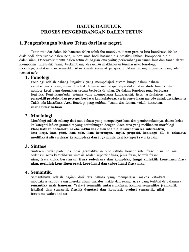 Pengembangan Bahasa Tetun di Timor-Leste | PDF