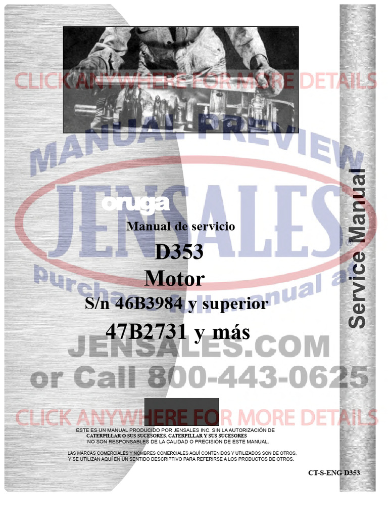 Manual de Servicio Del Motor Caterpillar CT S Eng d353 | PDF