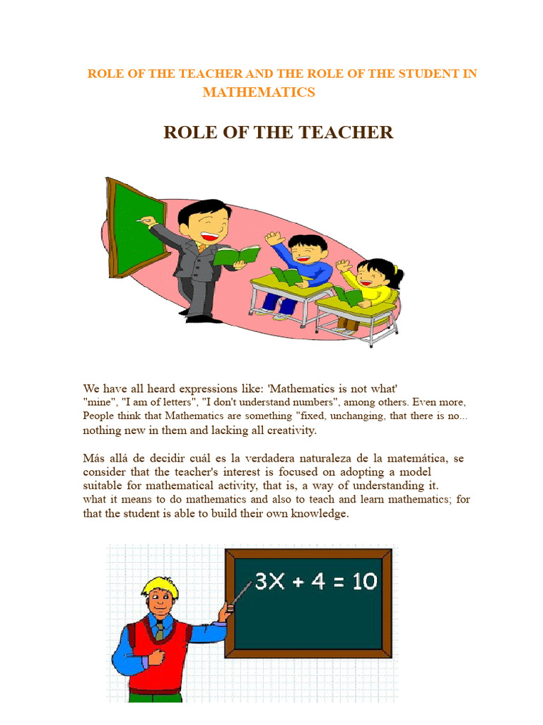 Role of The Teacher: Mathematics | PDF | Teaching Mathematics | Teachers