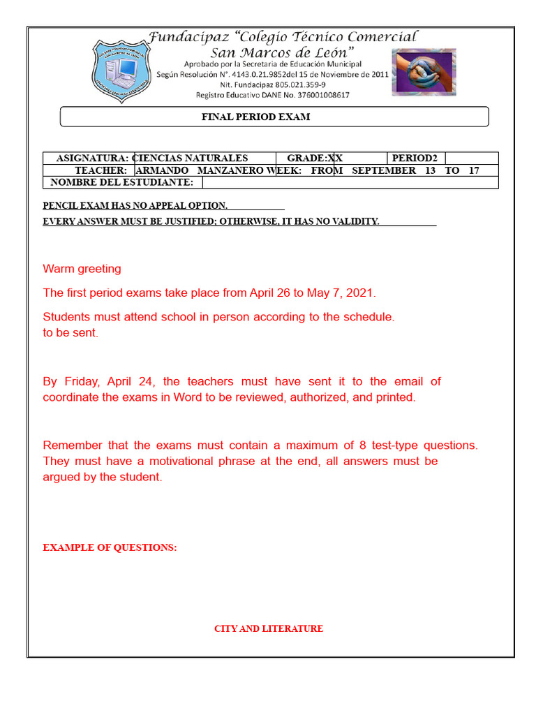 Final Exam Format For SML Period | PDF