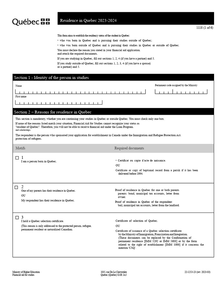 1118 Resident Quebec 2023 2024 | PDF | Naturalization | Quebec