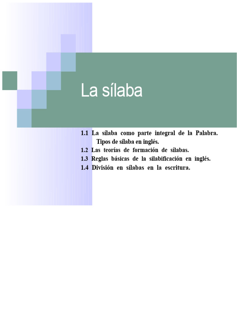 Guía completa sobre sílabas en inglés | PDF | Sílaba | Palabra