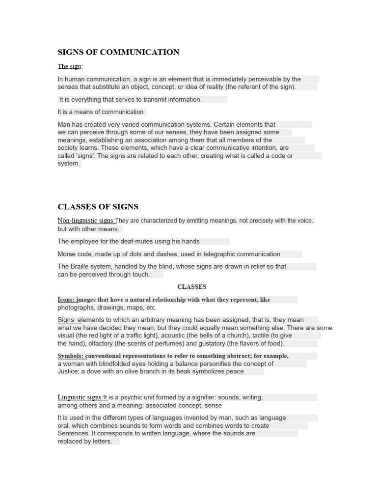 SIGNS OF COMMUNICATION | PDF | Communication | Symbols