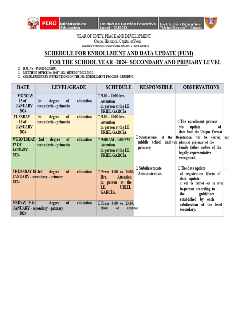 2024 Enrollment Guide for Uriel García School | PDF