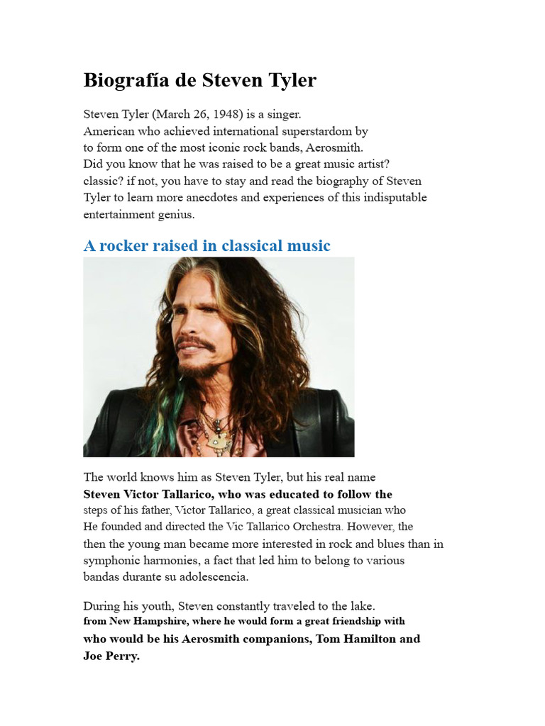 Steven Tyler: Rock Icon Biography | PDF | Rock Music