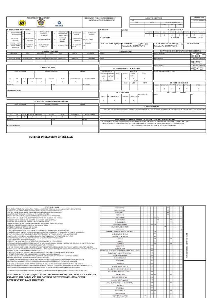 Runt Form Application Procedures PDF | PDF | Vehicles | Vehicle ...