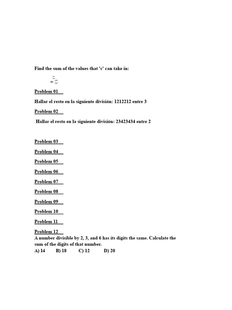Find The Sum of The Values That It Can Take | PDF